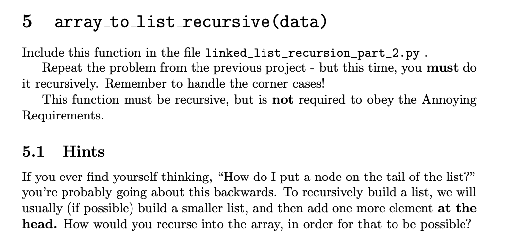 Solved 5 array_to_list recursive (data) Include this | Chegg.com