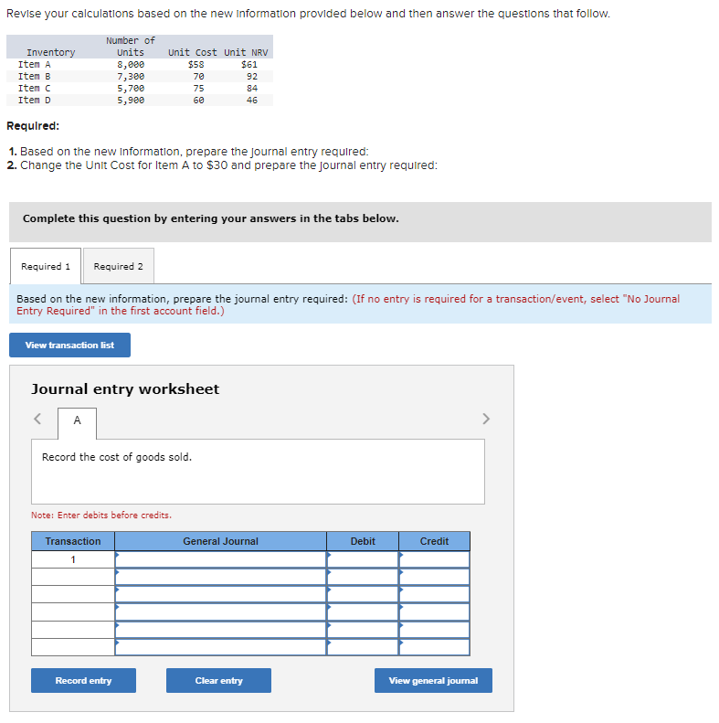 Solved Requlred: 1. Based on the new Information, prepare | Chegg.com