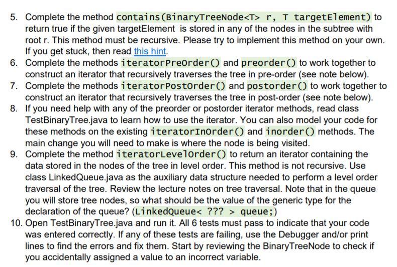Solved Exercise 2 - Completing the LinkedBinaryTree class 1. | Chegg.com