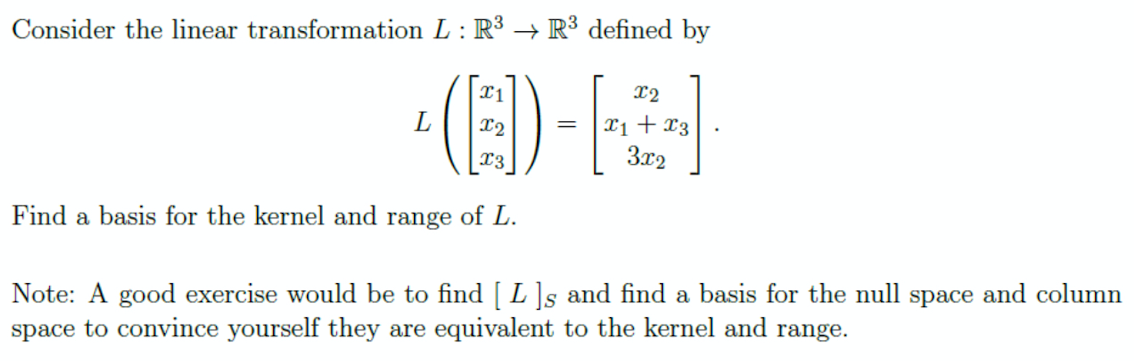 Solved Consider the linear transformation L : R3 R3 defined | Chegg.com