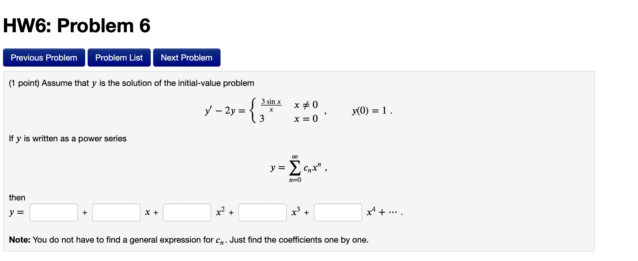 Solved HW6: Problem 6 Previous Problem Problem List Next | Chegg.com