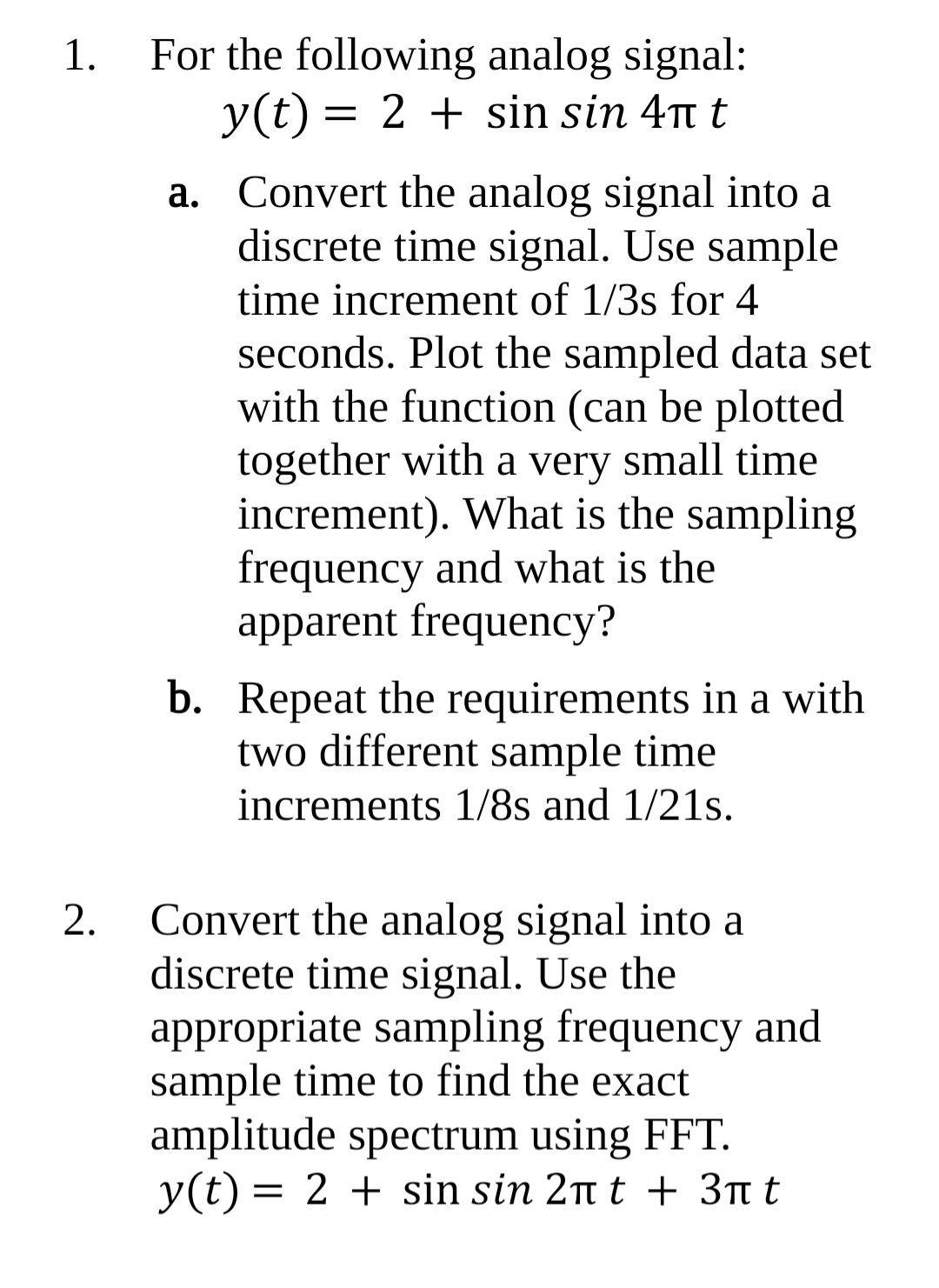 1. ﻿ For the following analoFor the following analog | Chegg.com