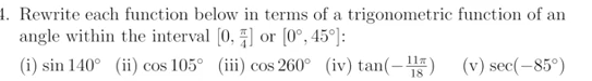 Solved Rewrite each function below in terms of a | Chegg.com