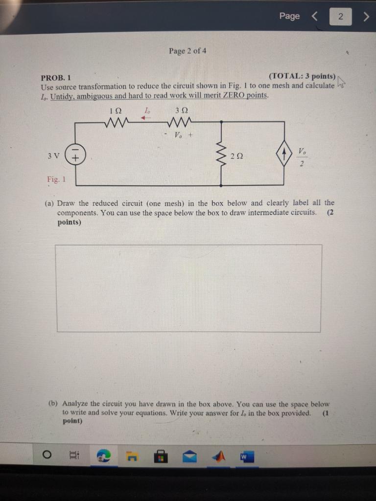 Solved Page 2 Page 2 of 4 PROB. 1 (TOTAL: 3 points) Use | Chegg.com