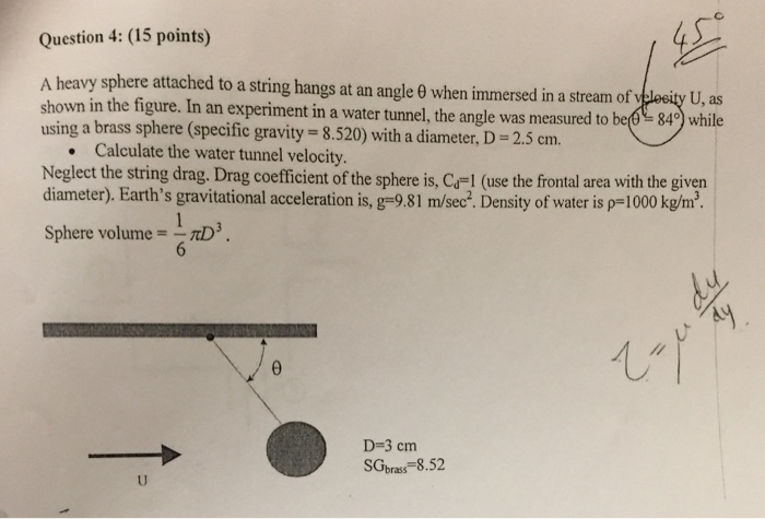 Solved Question 4: (15 points) A heavy sphere attached to a | Chegg.com