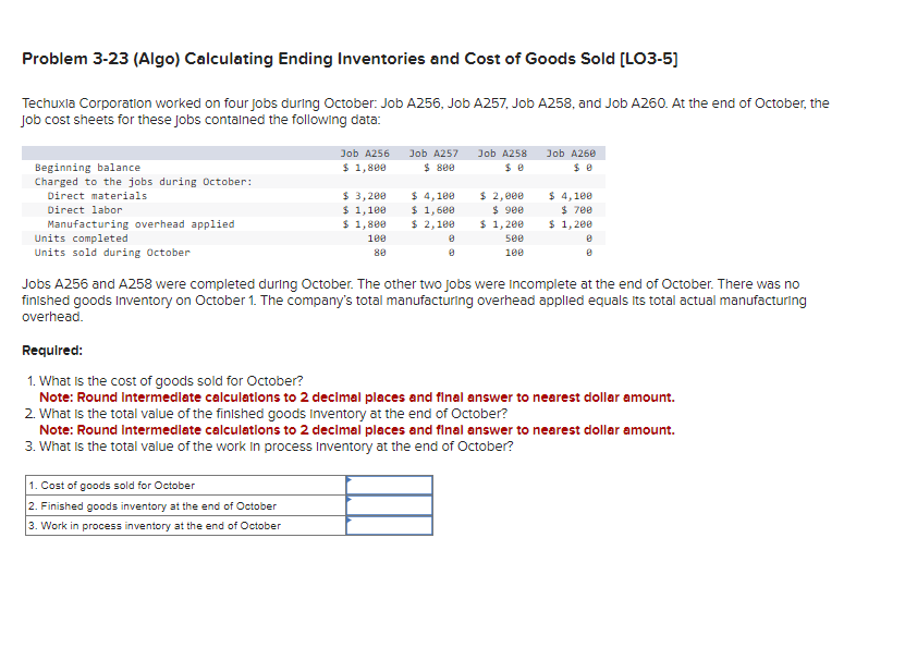 Solved Problem 3-23 (Algo) ﻿Calculating Ending Inventories | Chegg.com
