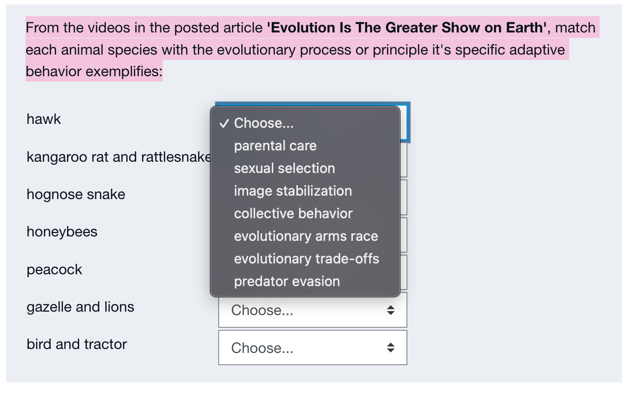 Solved From the videos in the posted article 'Evolution Is | Chegg.com