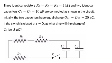 Solved Three identical resistors R, = R2 = R3 = 1 k. and two | Chegg.com