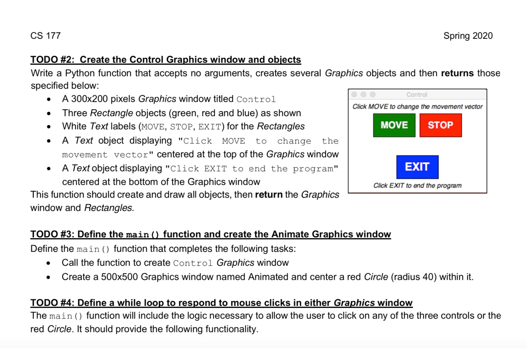 Cs 177 Spring 2020 Todo 2 Create The Control