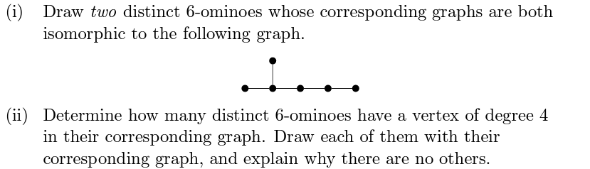 Draw two distinct 6 -ominoes whose corresponding | Chegg.com