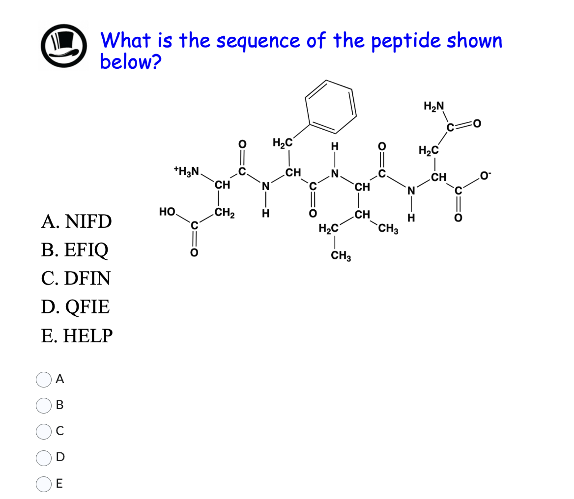 Solved What is the sequence of the peptide shownbelow?A. | Chegg.com