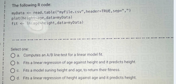 Solved The following R code: myData