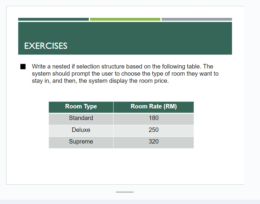 Solved Write a selection structure based on the following | Chegg.com