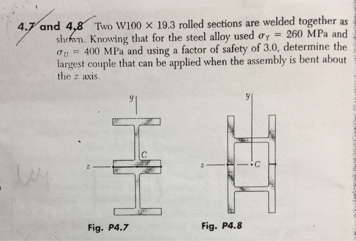 Solved Two w100 times 19.3 rolled sections are welded | Chegg.com