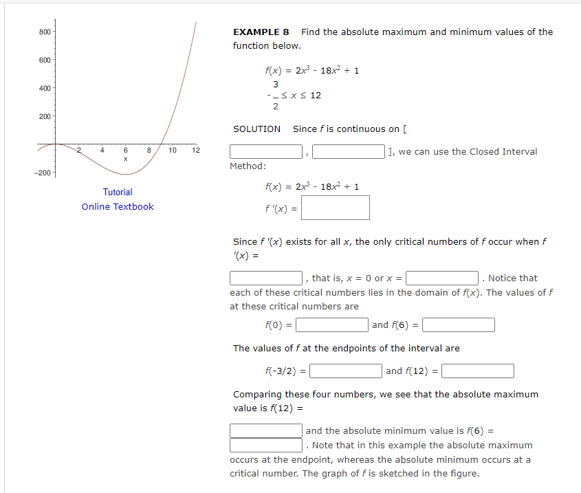 Solved EXAMPLE 8 Find the absolute maximum and minimum | Chegg.com