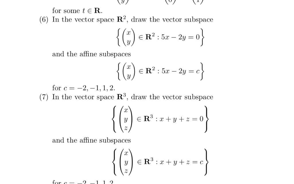 Solved for some t e R. (6) In the vector space R2, draw the | Chegg.com