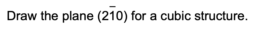 Solved Draw the plane (210) for a cubic structure. Q2 In a | Chegg.com