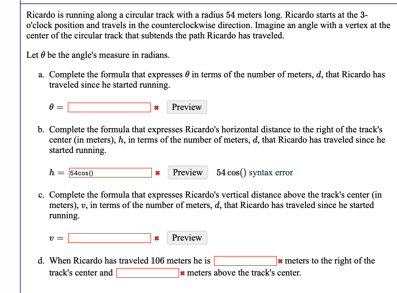 Solved clock position and travels in the counterclockwise | Chegg.com