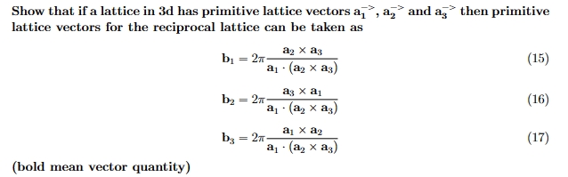 Solved Show That If A Lattice In 3d has Primitive Lattice