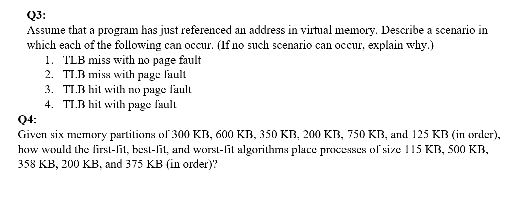 Solved Q3: Assume that a program has just referenced an | Chegg.com