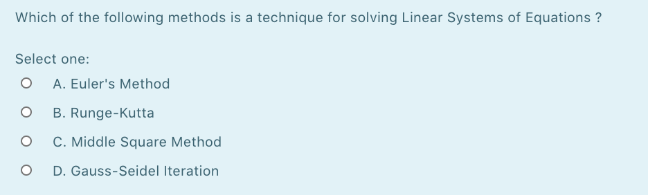 Solved Which of the following methods is a technique for | Chegg.com