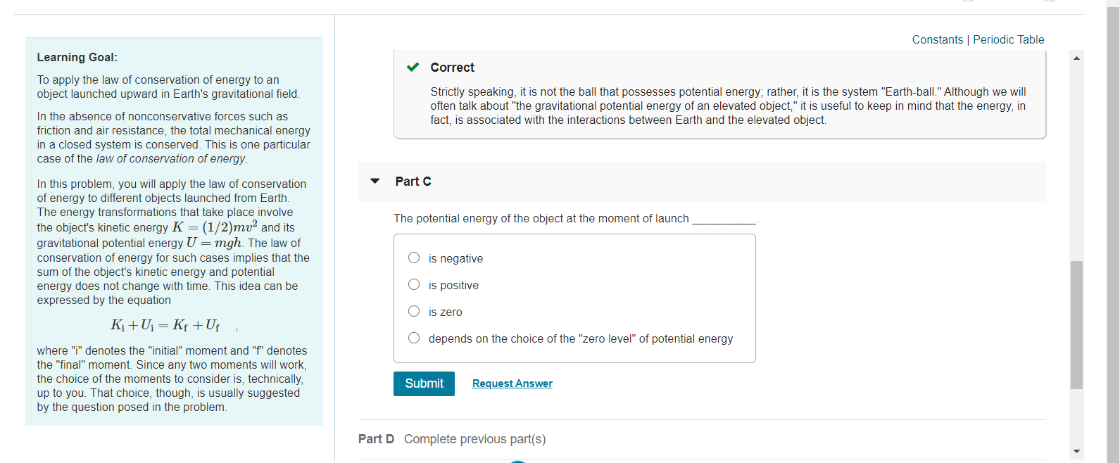 Solved Constants Periodic Table Learning Goal: Correct To | Chegg.com