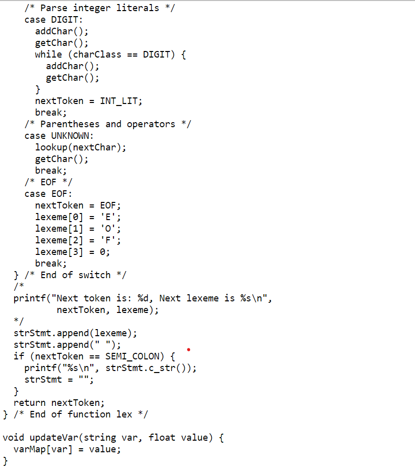 Solved /* lookup - a tunction to lookup operators and | Chegg.com