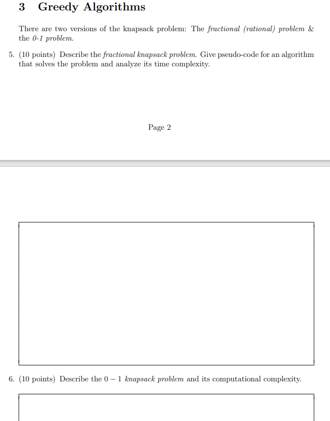 Solved 3 Greedy Algorithms There are two versions of the | Chegg.com