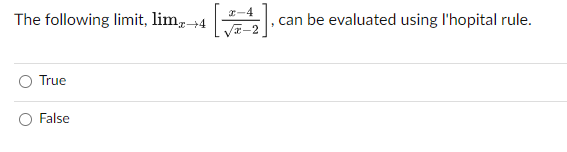 Solved The following limit, lim, +4 al can be evaluated | Chegg.com