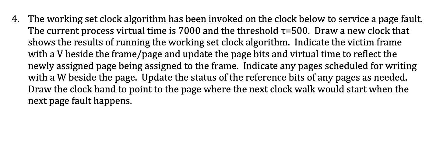 4. The working set clock algorithm has been invoked | Chegg.com