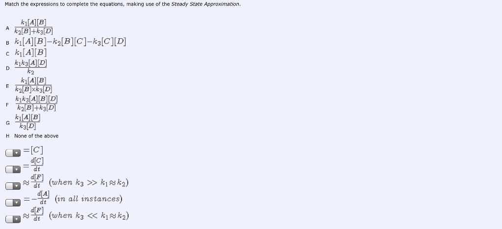 Solved Chemical Kinetics Steady State Approximation
