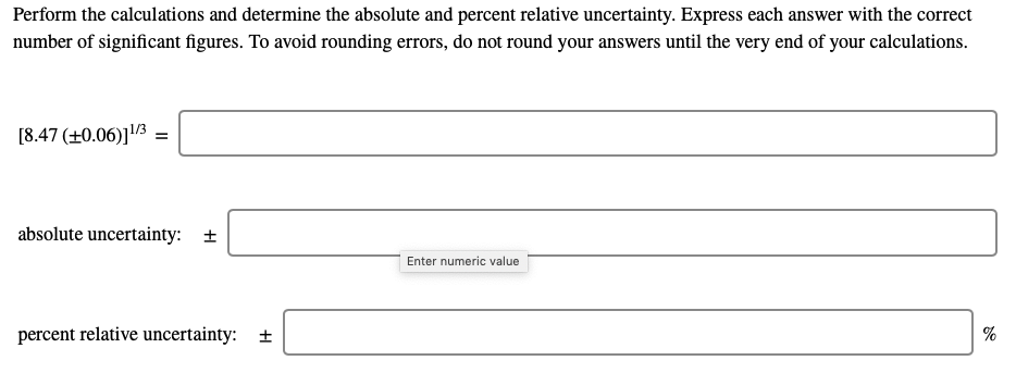 Solved Perform the calculations and determine the absolute | Chegg.com