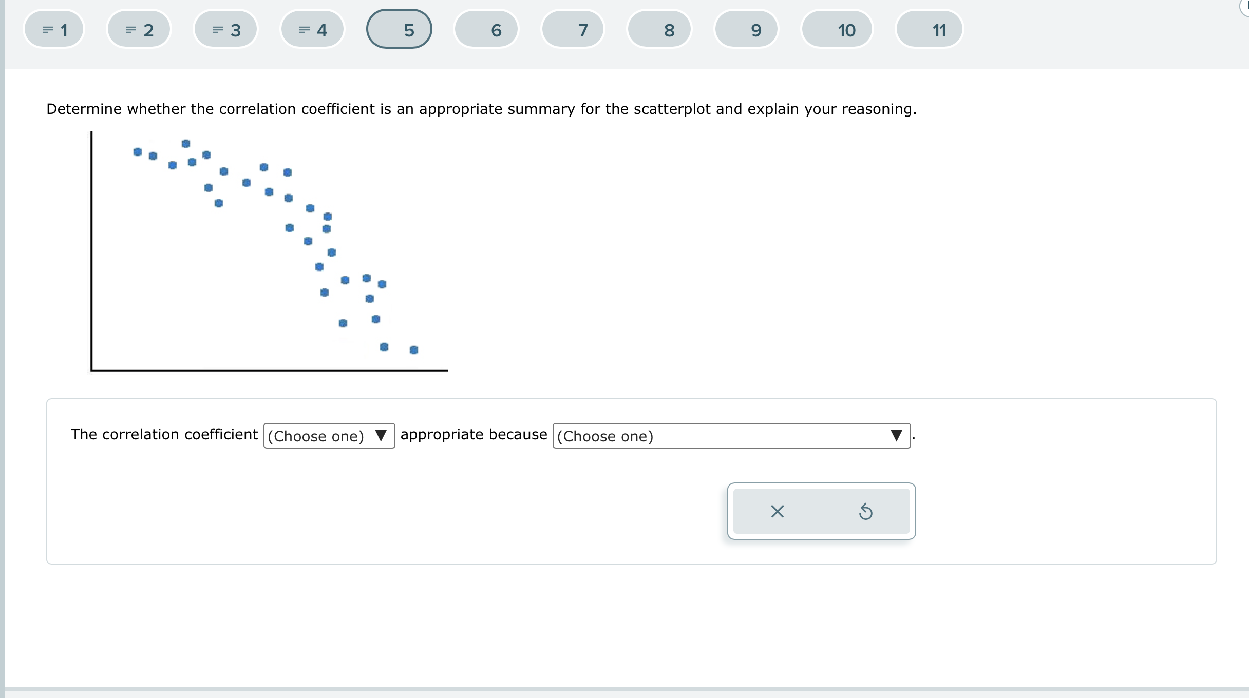 Solved The correlation coefficient appropriate because | Chegg.com