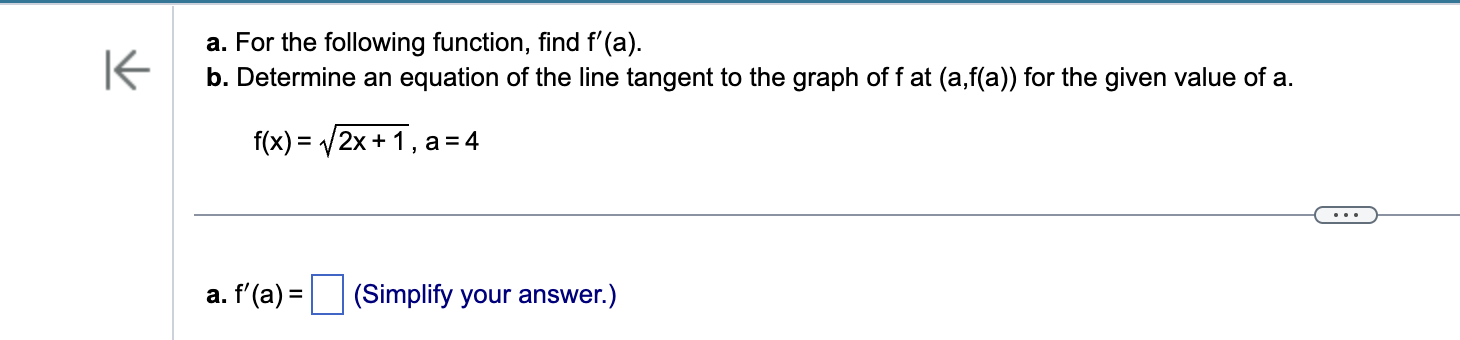 Solved a. ﻿For the following function, find f'(a).b. | Chegg.com