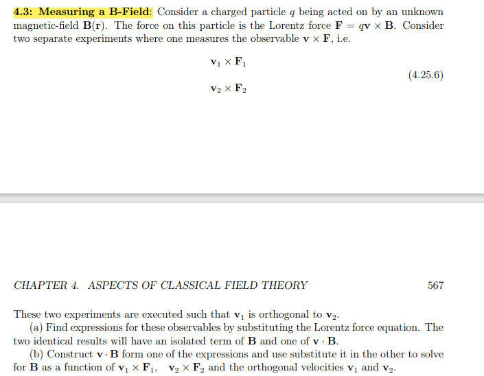 Solved 4.3: Measuring a B-Field: Consider a charged particle | Chegg.com
