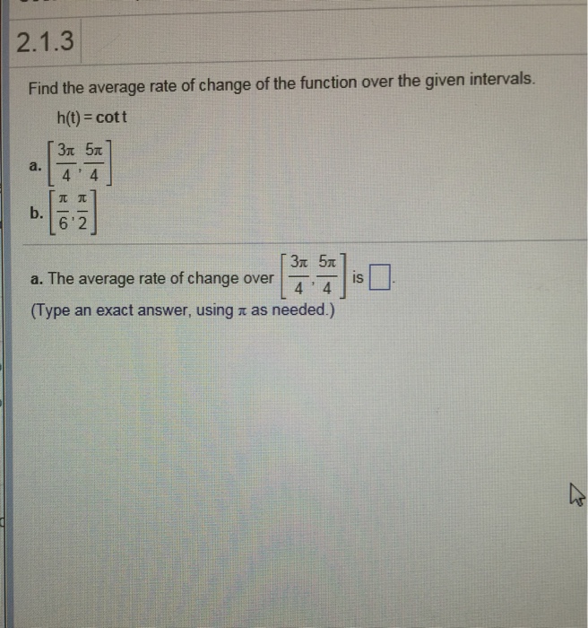 Solved Find the average rate of change of the function over | Chegg.com