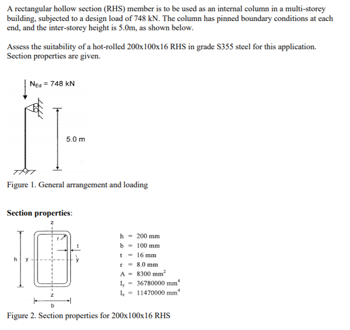 Solved A rectangular hollow section (RHS) member is to be | Chegg.com