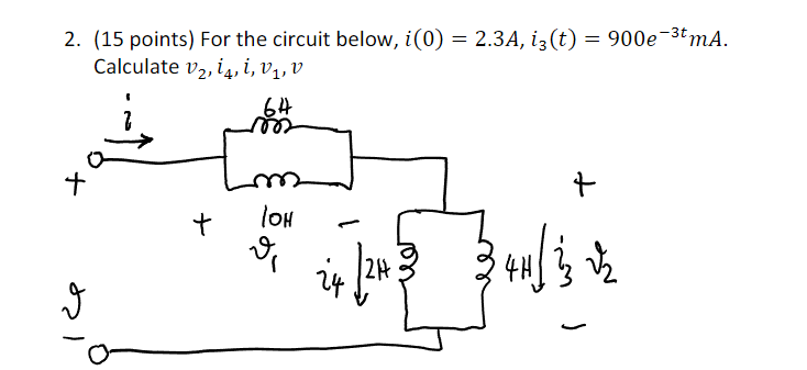 Solved (15 ﻿points) ﻿For the circuit below, | Chegg.com
