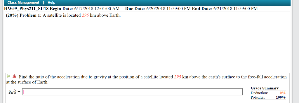 Solved Class Management | Help Hw#9-Phys2 11-SU18 Begin | Chegg.com