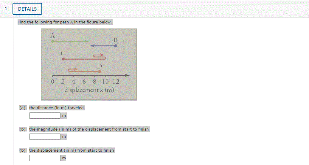 Solved 1. DETAILS Find the following for path A in the | Chegg.com