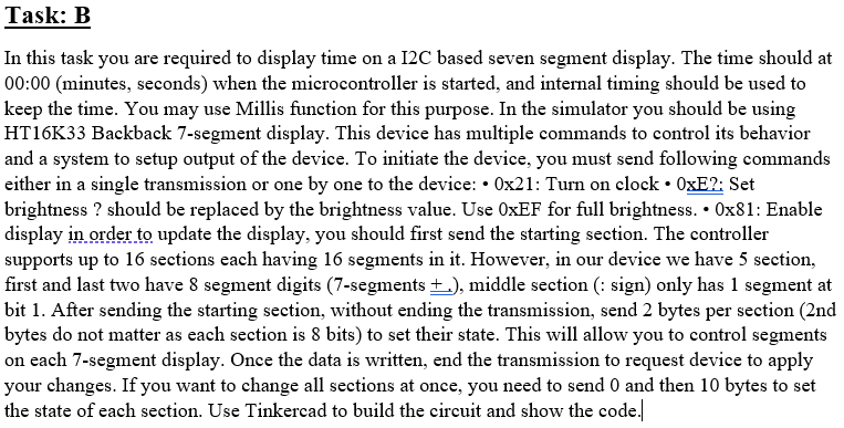 Solved Task: B In this task you are required to display time | Chegg.com