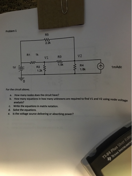 Solved For the circuit above; How many nodes does the | Chegg.com