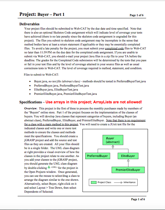 Project: Buyer - Part 1 Page 1 of 6 Deliverables Your | Chegg.com