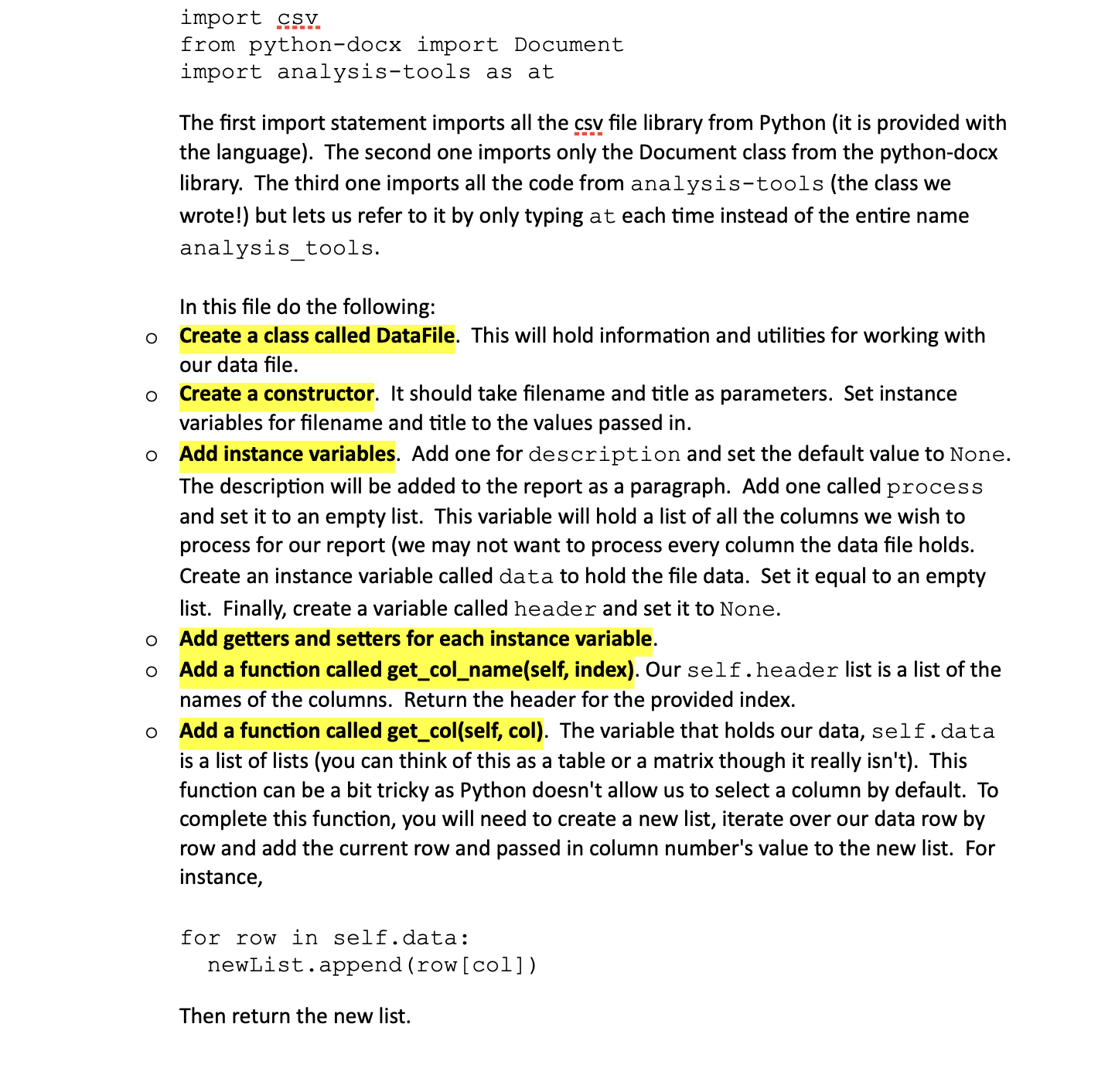 Solved import CSV from python-docx import Document import | Chegg.com