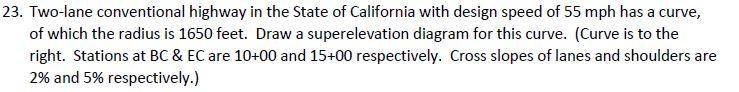 23. Two-lane conventional highway in the State of | Chegg.com