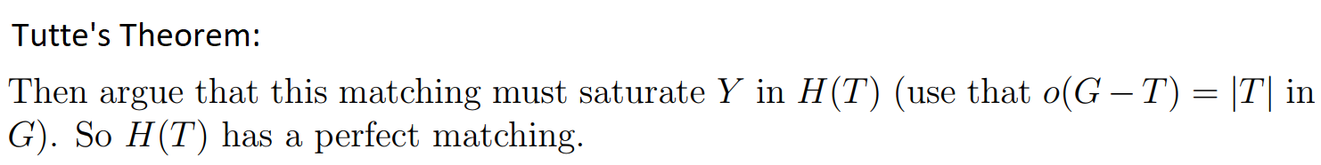 Solved Tutte's Theorem: Then argue that this matching must | Chegg.com