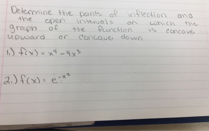 Solved Determine the points of inflection and the open | Chegg.com