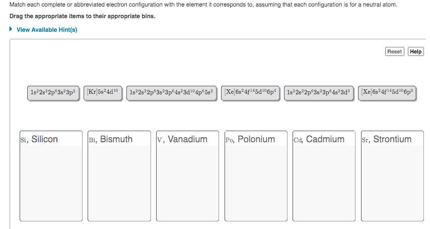 Solved Match each complete or abbreviated electron | Chegg.com