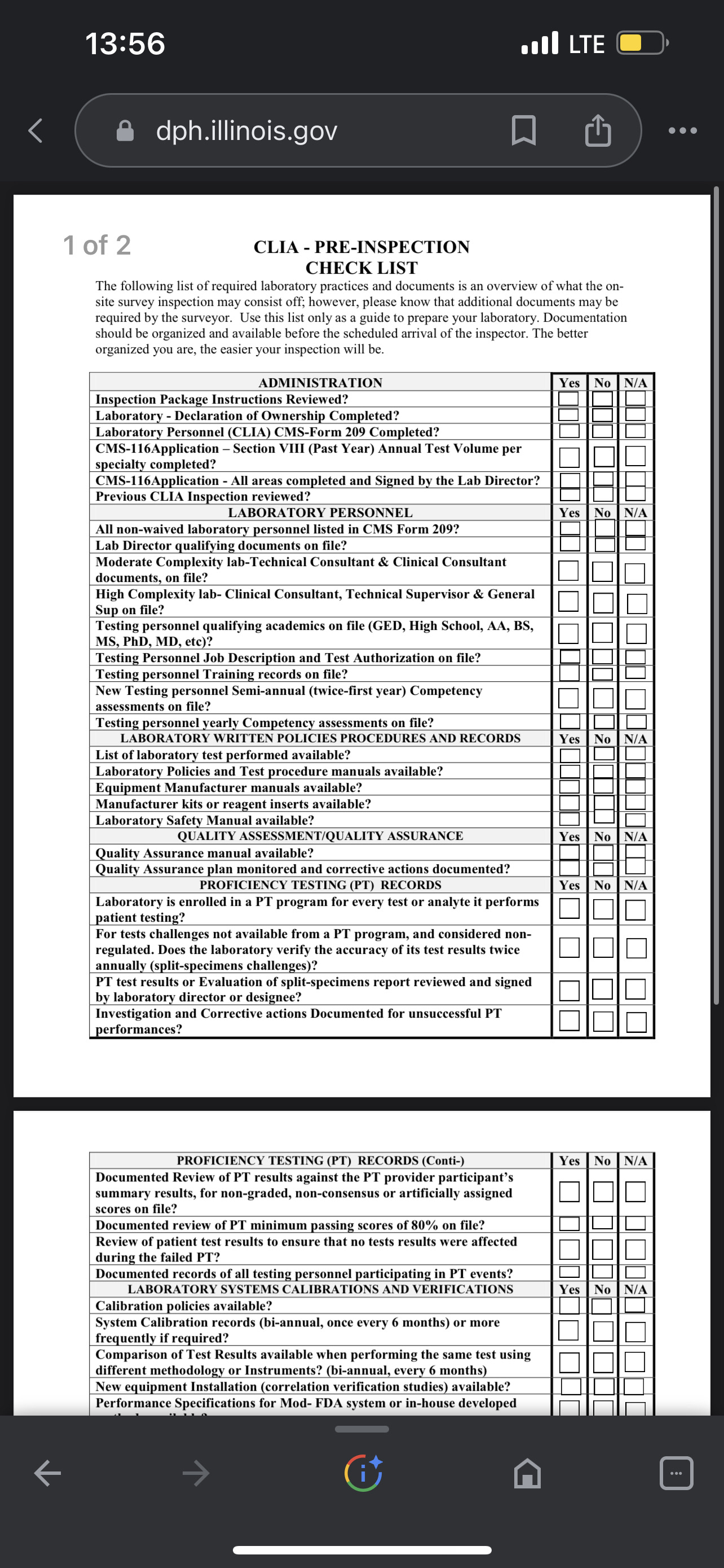 Solved Prepare a pre-inspection checklist for some aspect of | Chegg.com