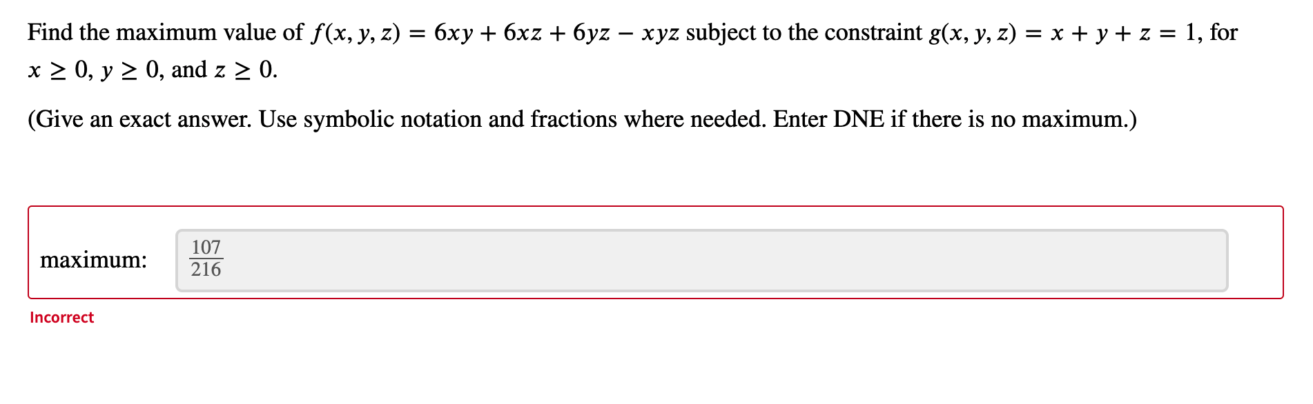 Solved xyz subject to the constraint g(x, y, z) = x + y + z | Chegg.com